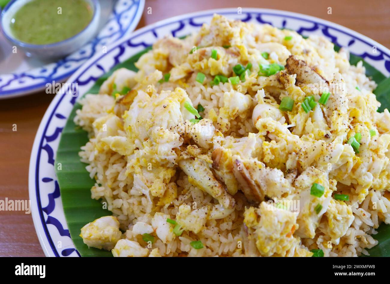 Mouthwatering Thai Dish of Crab Meat Fried Rice or Khao Pad Poo Stock ...