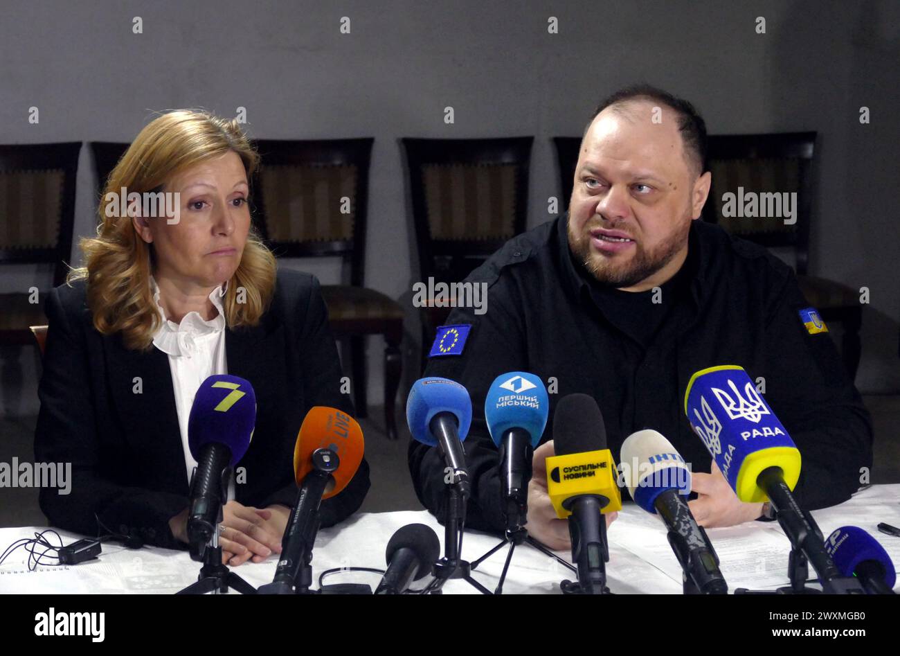 ODESA, UKRAINE - MARCH 30, 2024 - Chairman of the Verkhovna Rada of ...