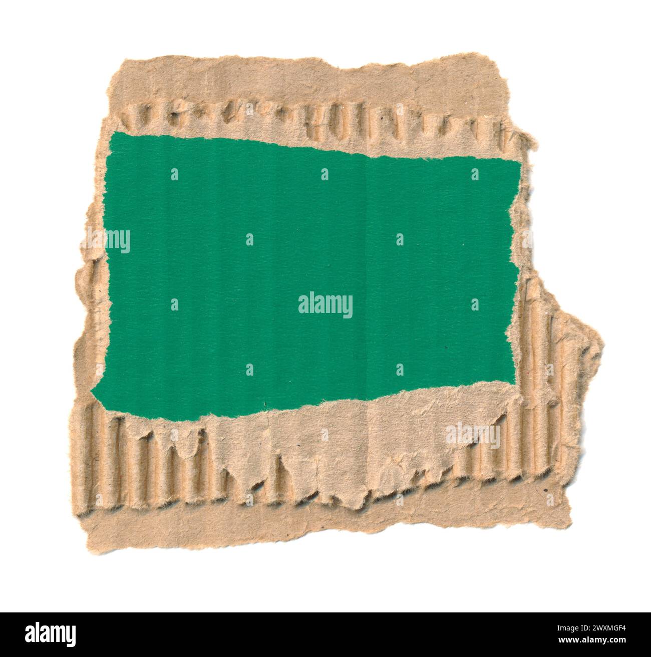 Torn piece of cardboard, background for banner. Blank paper piece ...