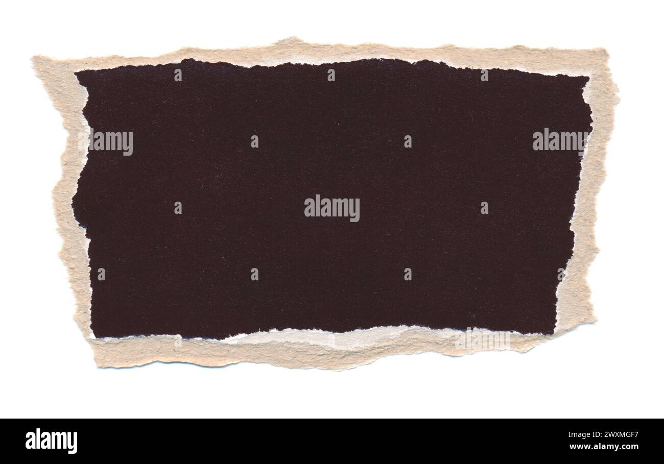 Torn piece of dark paper, background for banner. Blank paper piece ...