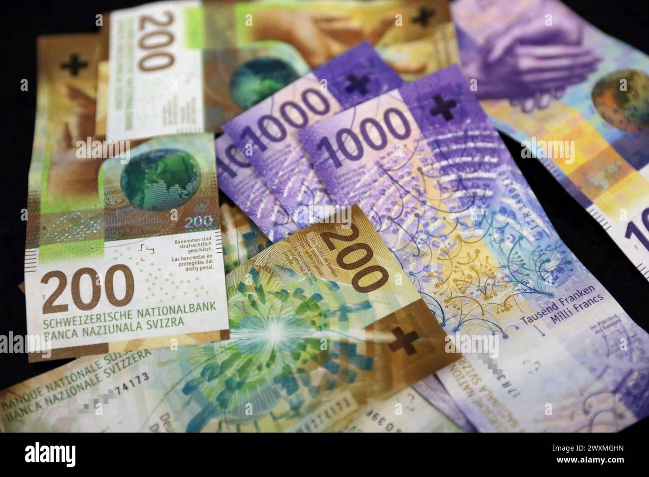 Geldnoten in Schweizer Franken SFr. Symbolbild. Geldnoten in Schweizer ...