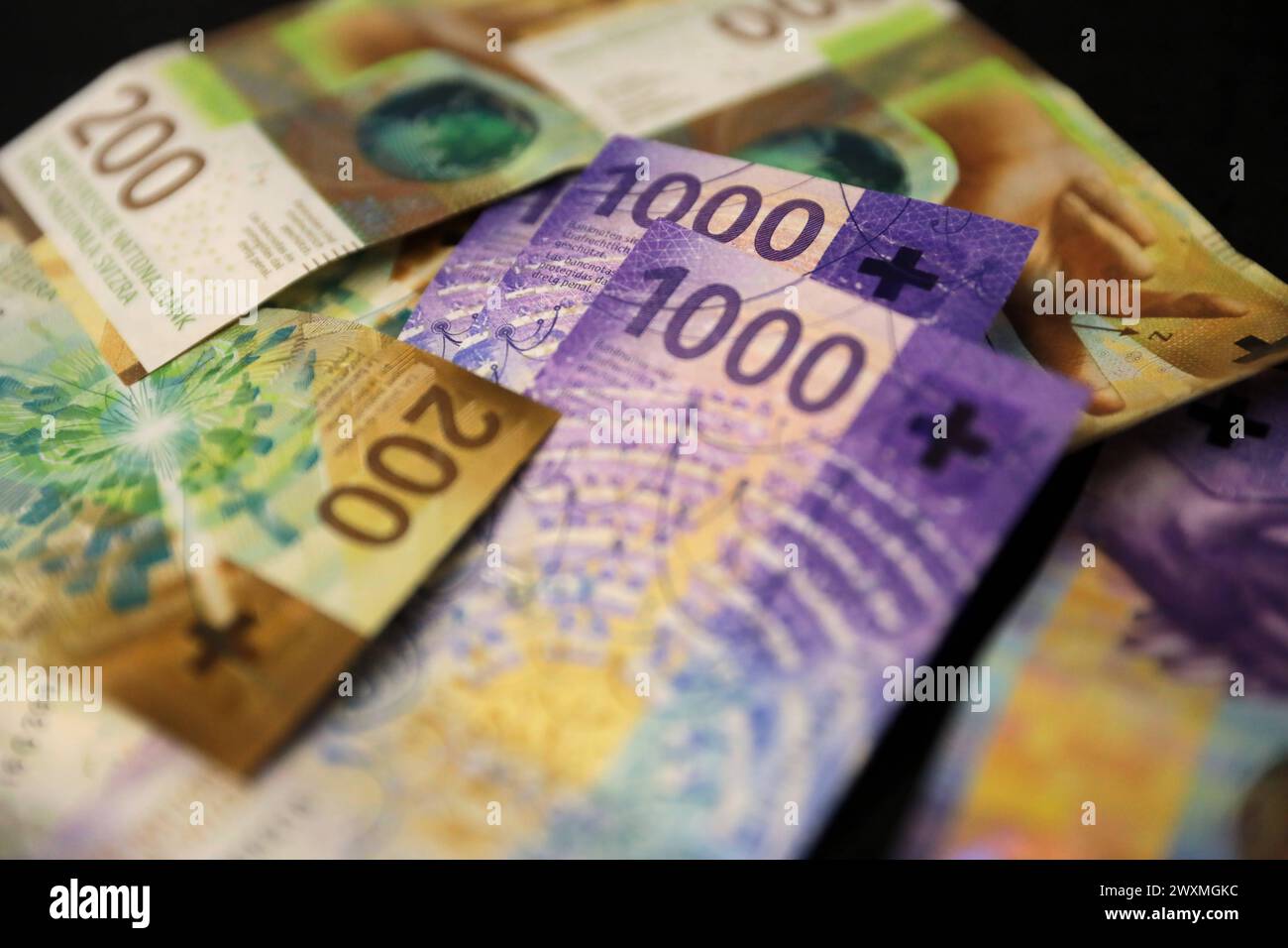 Geldnoten in Schweizer Franken SFr. Symbolbild. Geldnoten in Schweizer ...