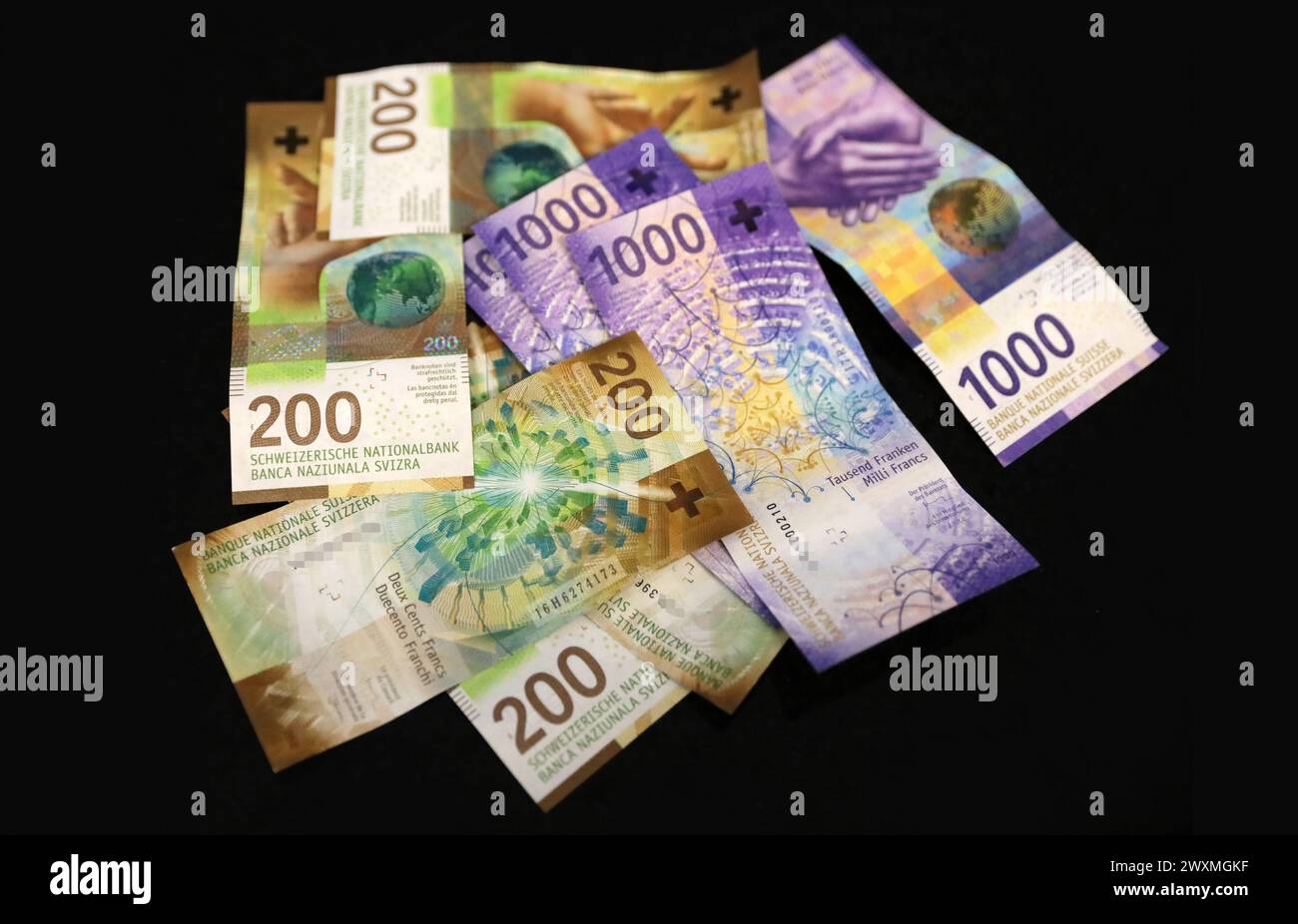 Geldnoten in Schweizer Franken SFr. Symbolbild. Geldnoten in Schweizer ...