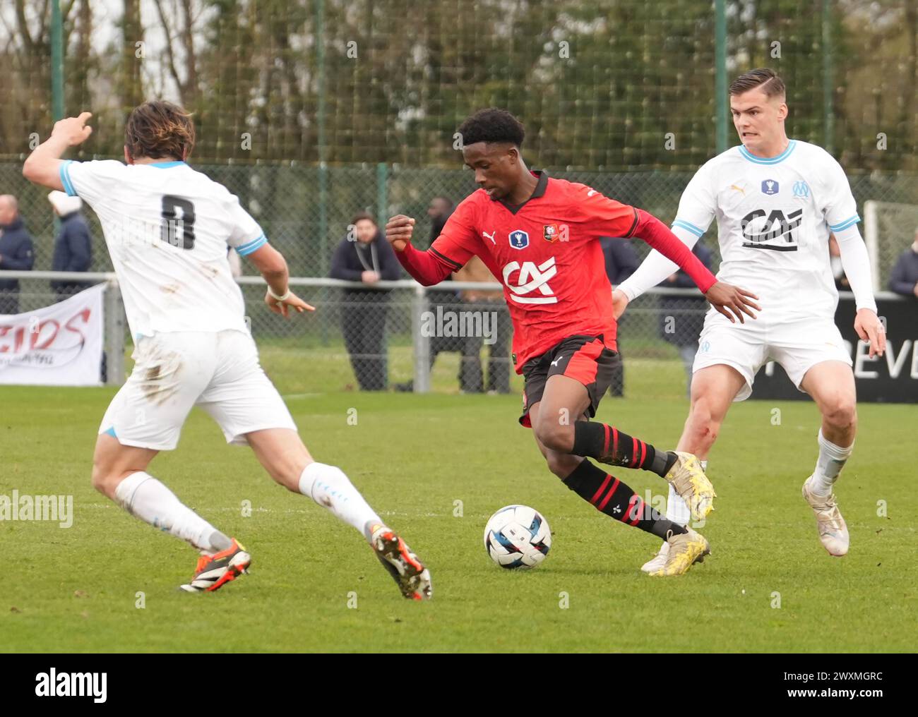 Rennes, France. 31st Mar, 2024. Arsine DO MARCOUNO ROGOMBE of Stade ...