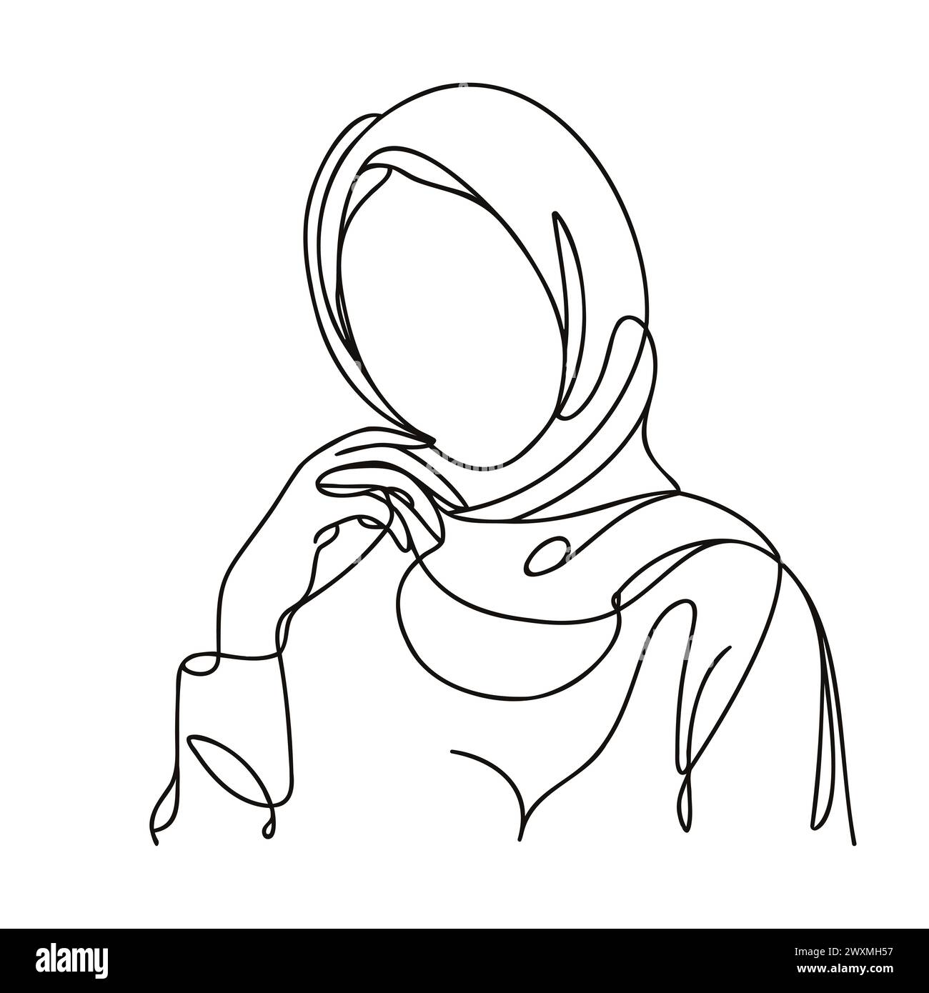 One line art woman hi-res stock photography and images - Alamy