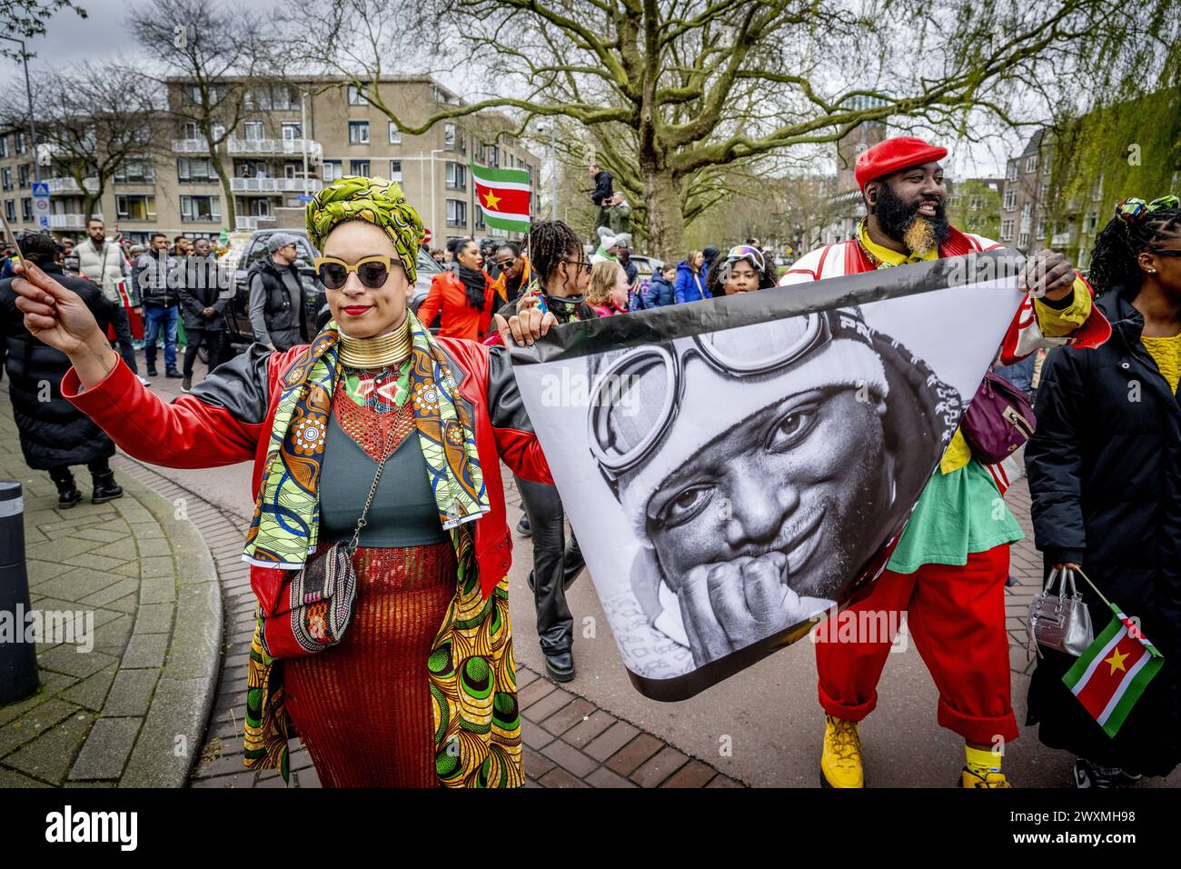 ROTTERDAM - The body of rapper Def Rhymz is driven around during a ...