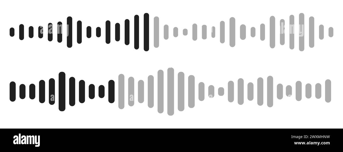 Sound wave decibel audio record simple voice message icon isolated on ...