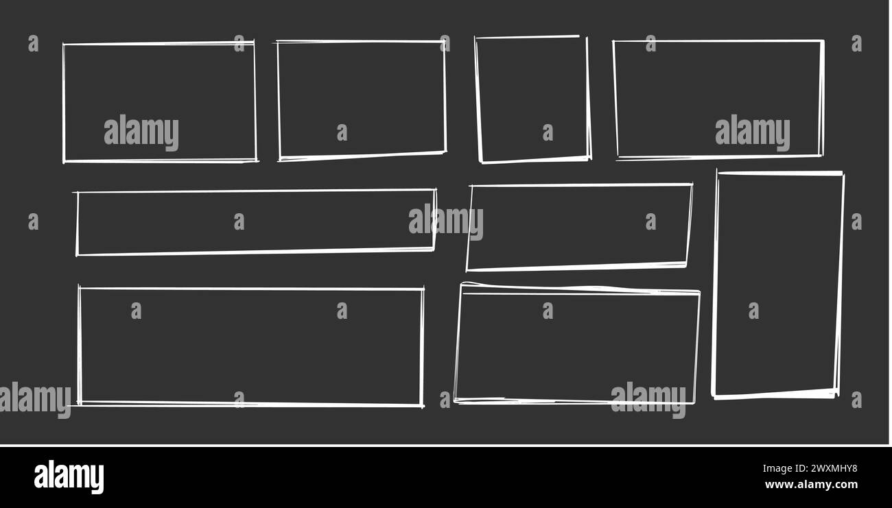 Chalk Rectangle frame cadre, edge grunge border, text box textured ...