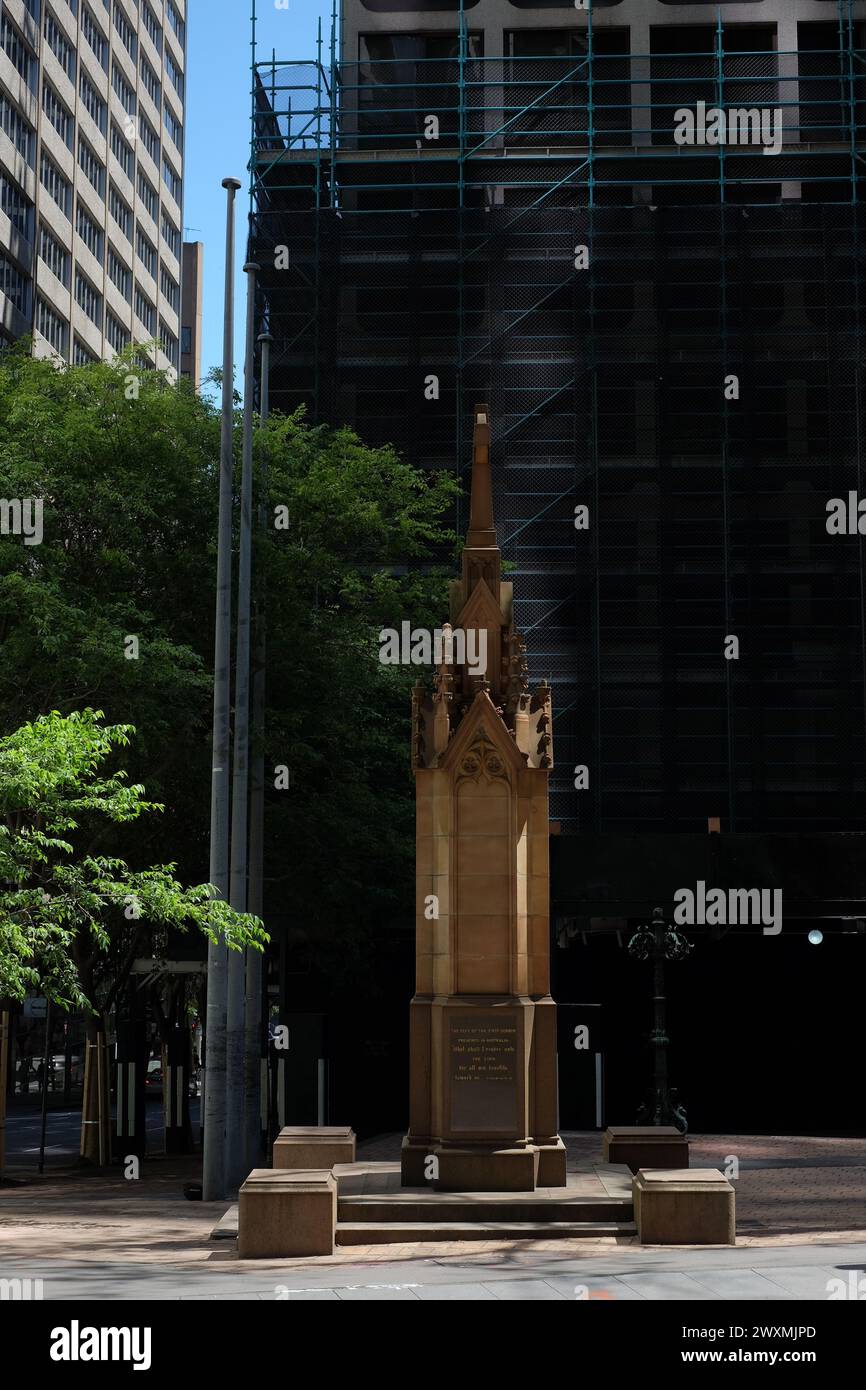 Richard Johnson First Church sandstone memorial Bligh Street Sydney ...