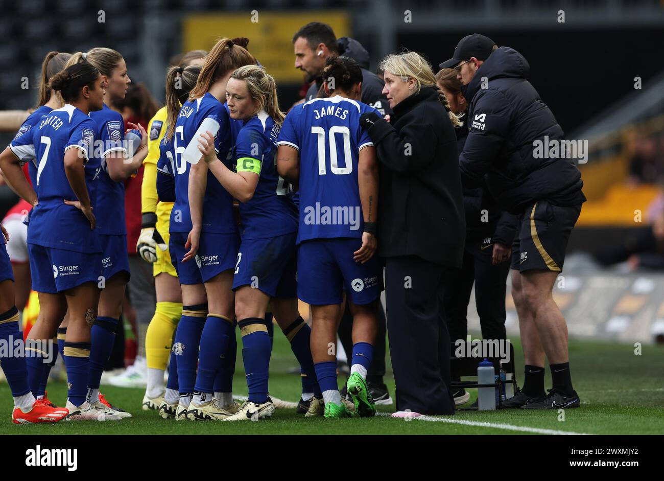 Wolverhampton, UK. 31st Mar, 2024. Emma Hayes, Manager of Chelsea ...