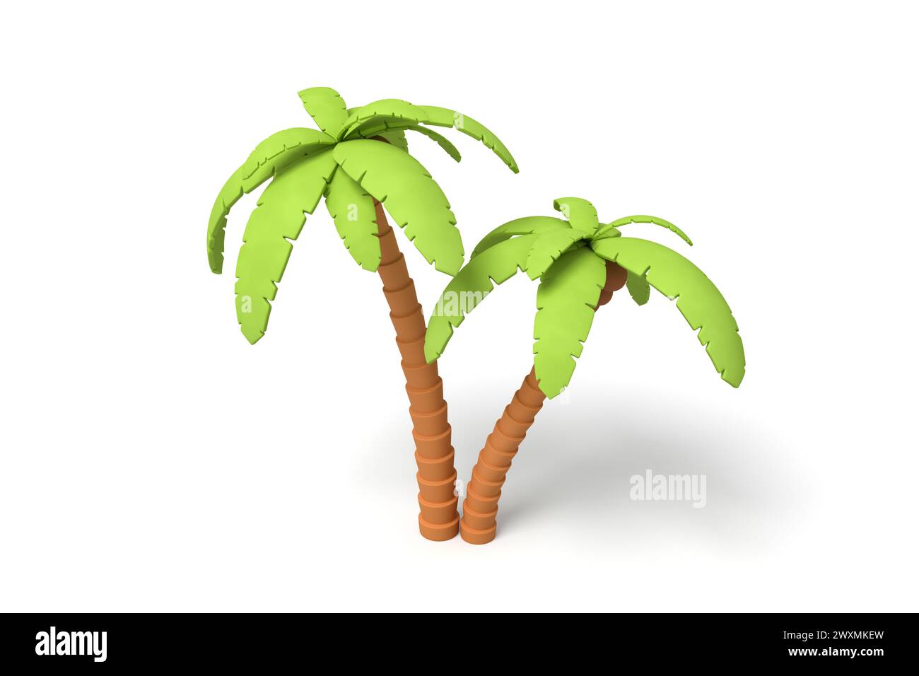 Illustration of two connected palm trees Stock Photo - Alamy