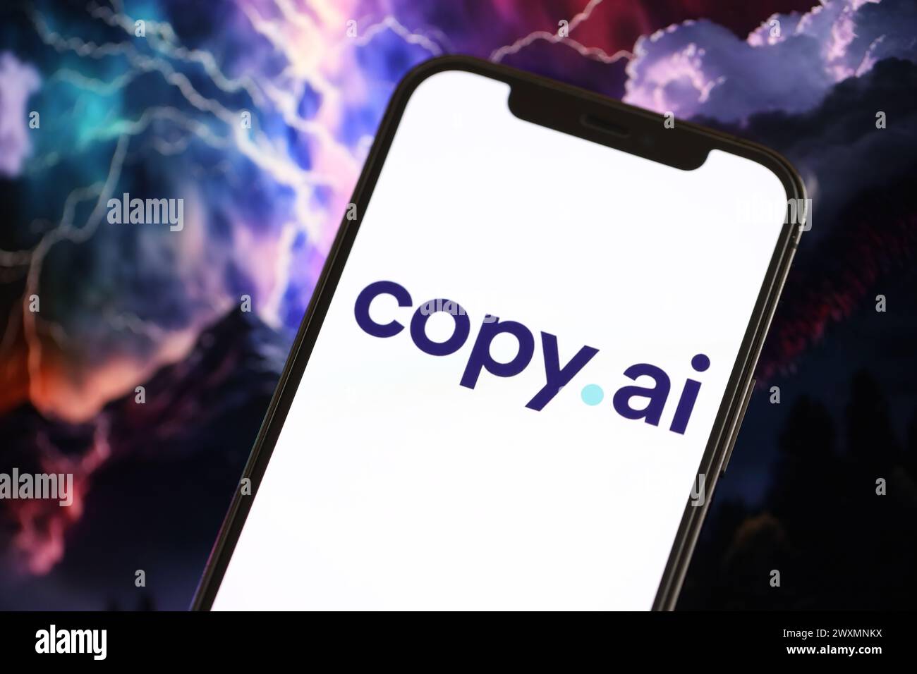 KYIV, UKRAINE - MARCH 17, 2024 CopyAI logo on iPhone display screen ...