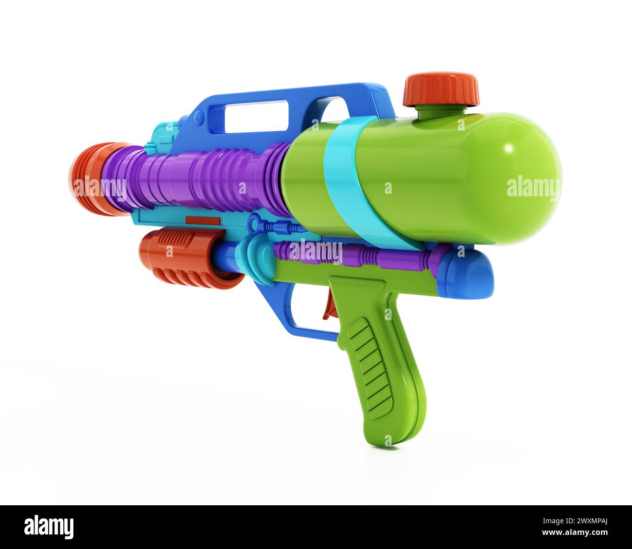 Watergun isolated on white background. 3D illustration Stock Photo - Alamy