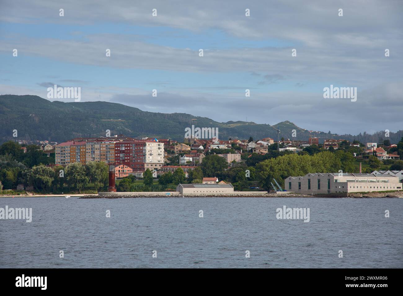 View from the Ria to the Sea Museum with its rusty lighthouse and ...