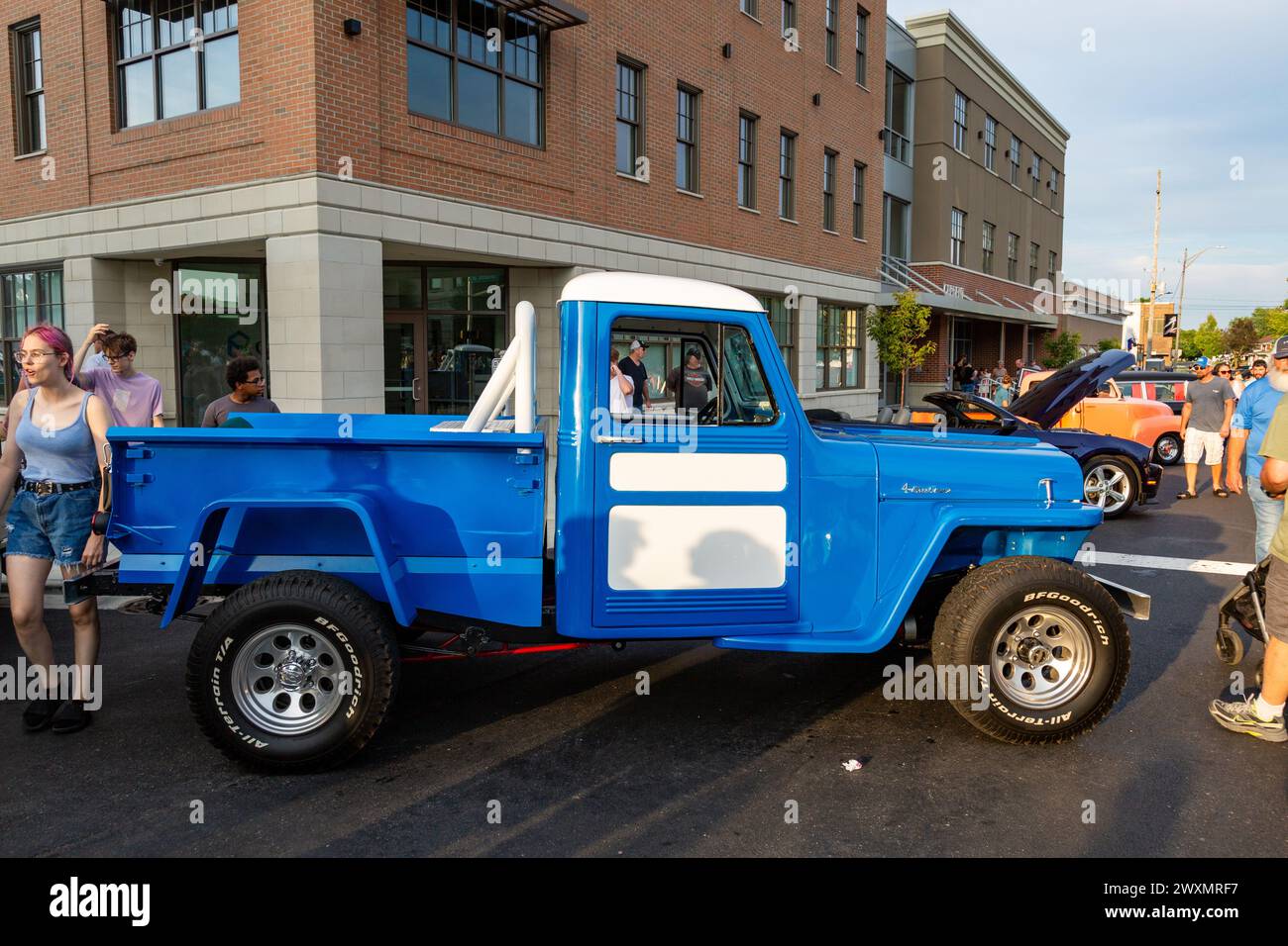 An antique Willys Overland Jeep four wheel drive pickup truck on ...