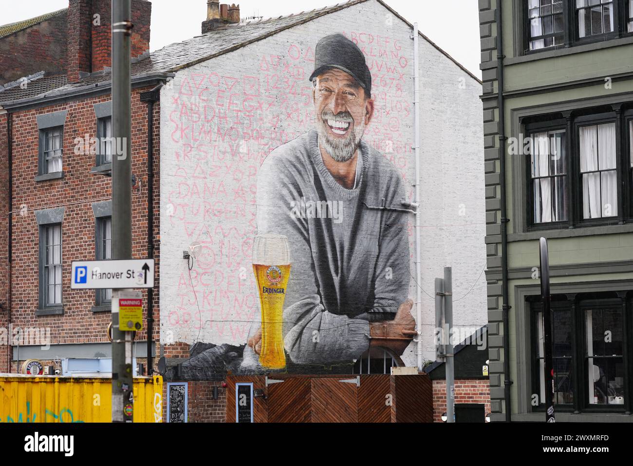 A mural depicting Liverpool manager Jurgen Klopp, created by artist ...