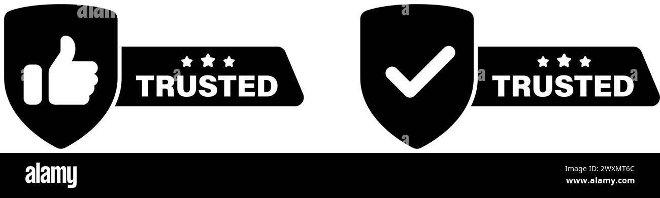 Trusted icon symbol inscription basic simple design Stock Vector Image ...