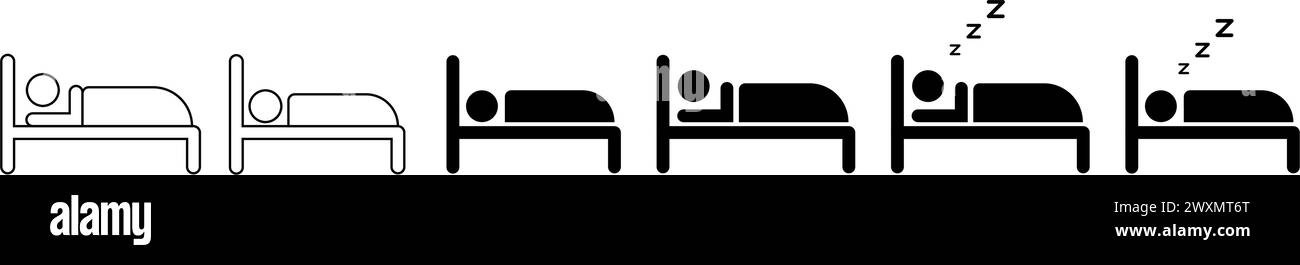 Sleep bed icon set basic simple design Stock Vector Image & Art - Alamy