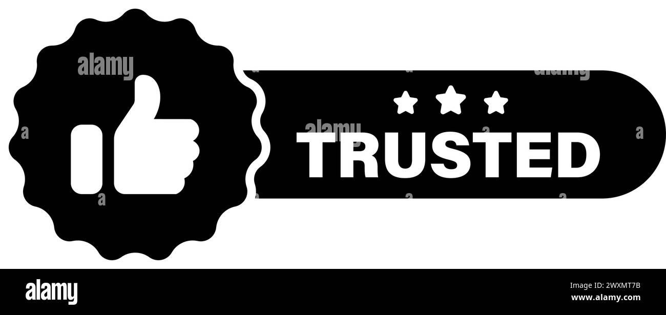 Trusted icon symbol inscription basic simple design Stock Vector Image ...