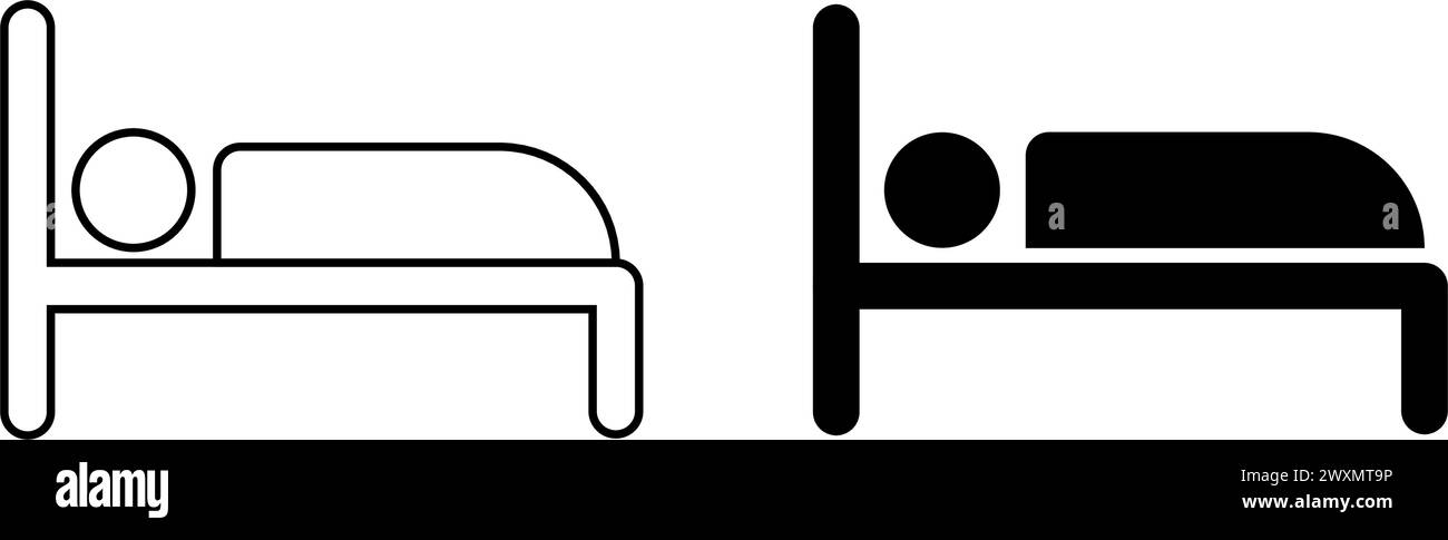 Sleep bed icon set basic simple design Stock Vector Image & Art - Alamy