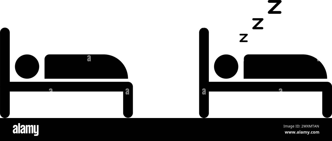 Sleep bed icon set basic simple design Stock Vector Image & Art - Alamy