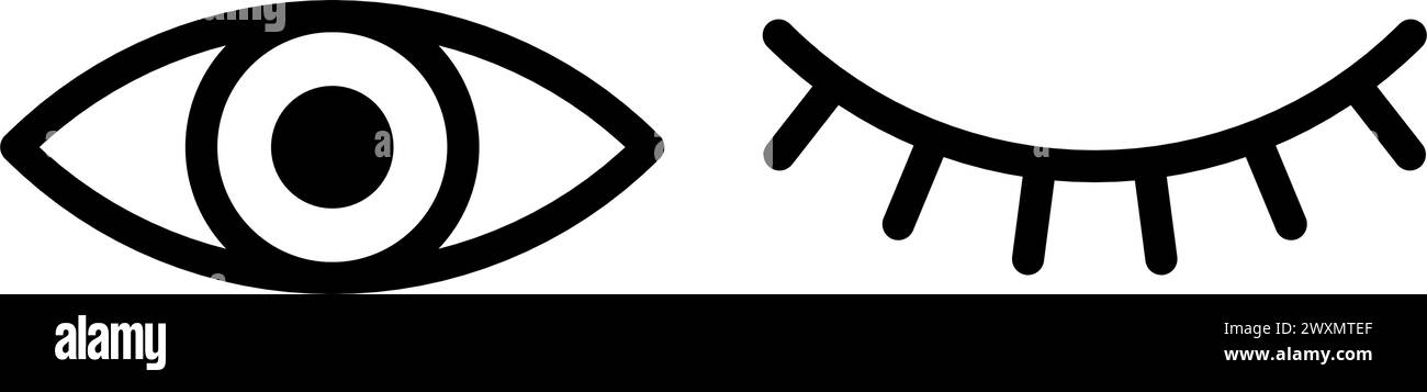 Open and closed eyes icons Stock Vector Image & Art - Alamy