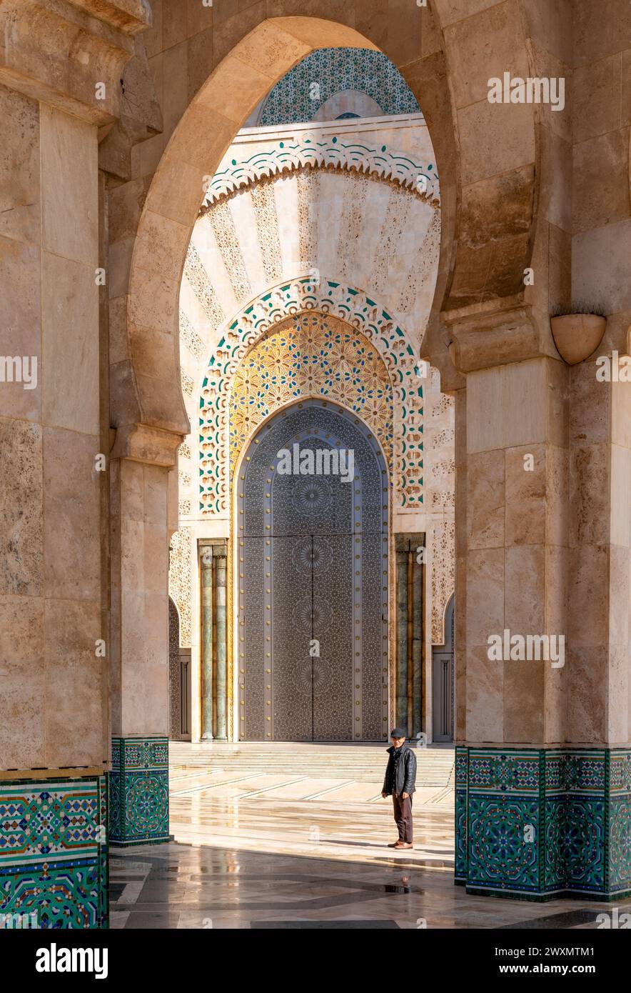 Casablanca, Morocco - 29 March, 2024: local tour guide waiting on his ...