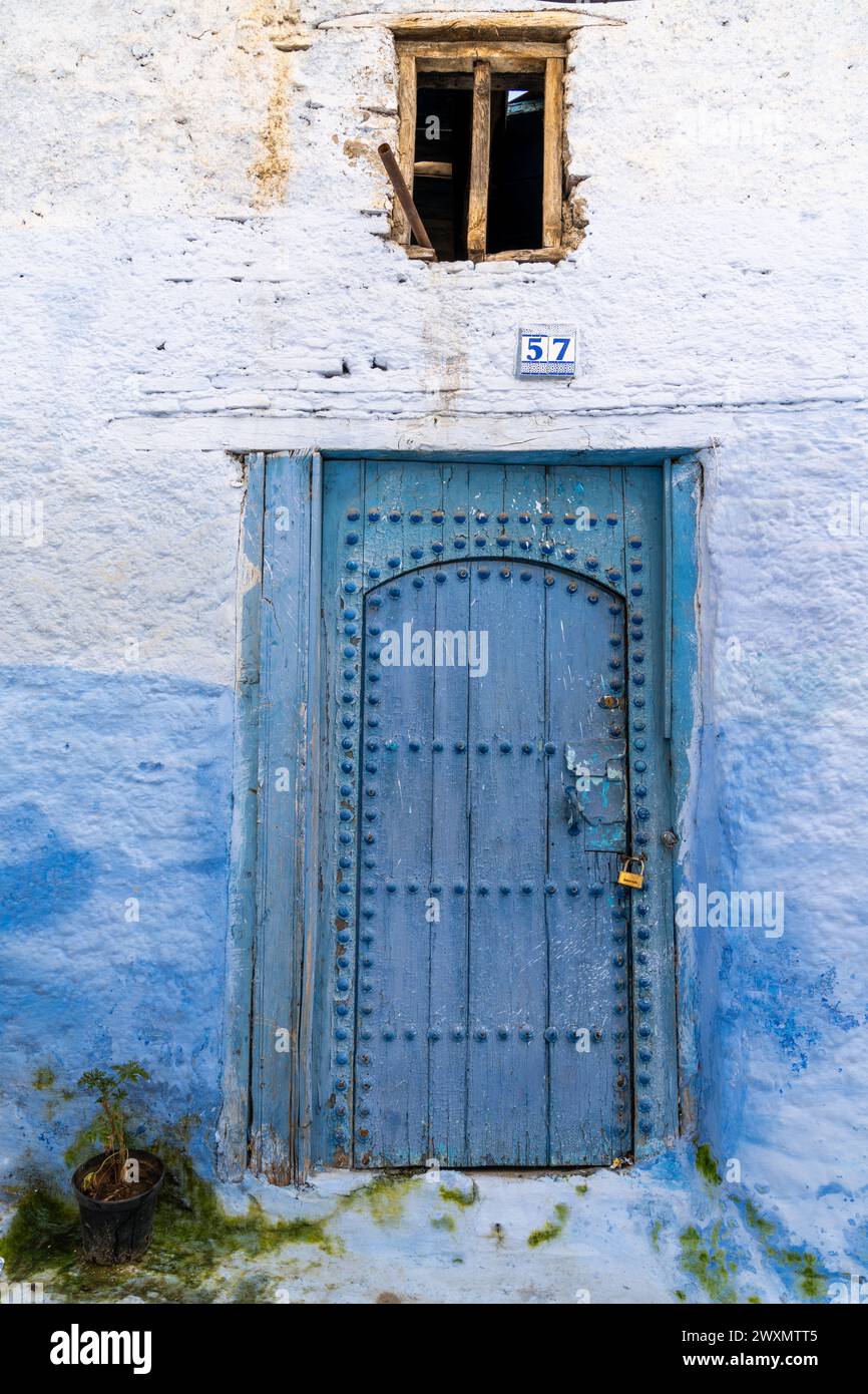 Chefchaouen, Morocco - 2 March, 2024: close-up view of a house front ...