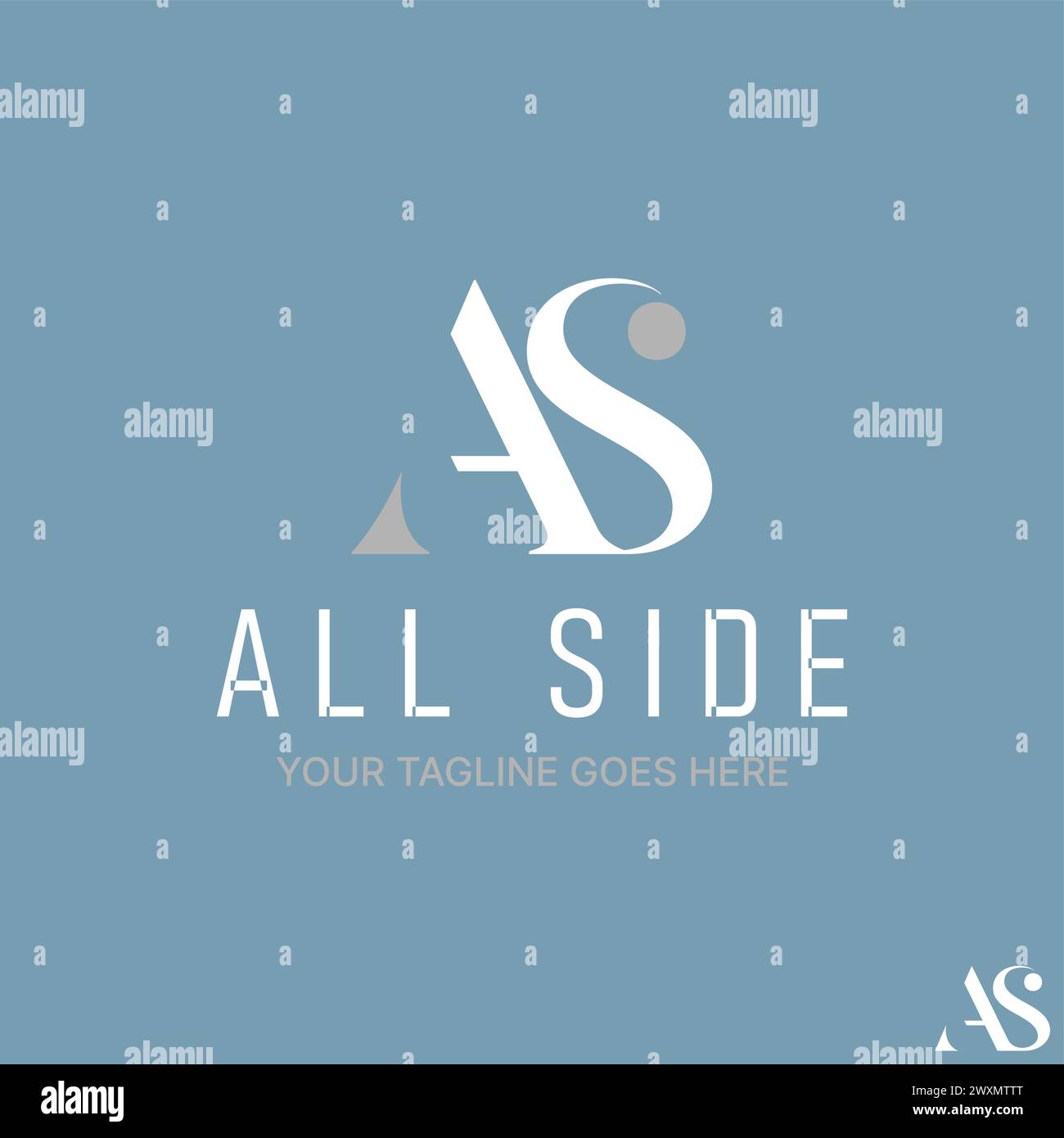 Logo design graphic concept abstract creative premium vector stock letter initial AS serif font ...