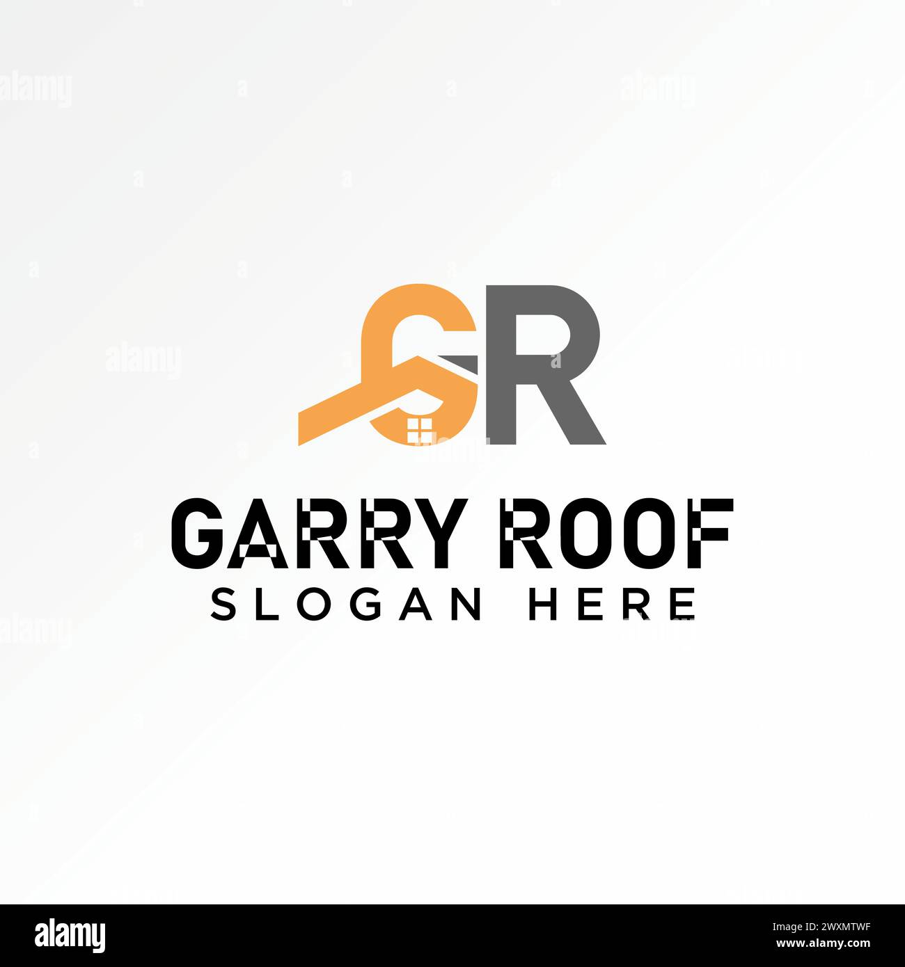 Logo design graphic concept creative premium abstract vector stock icon letter initial GR font ...