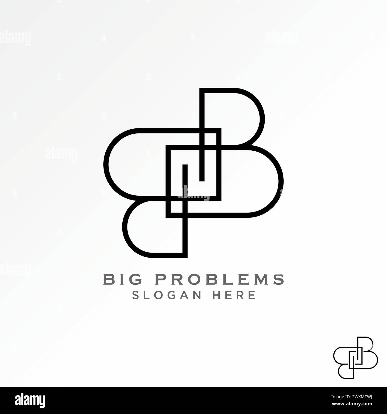 Logo design graphic concept creative premium vector stock initial letter B or BB font line art ...