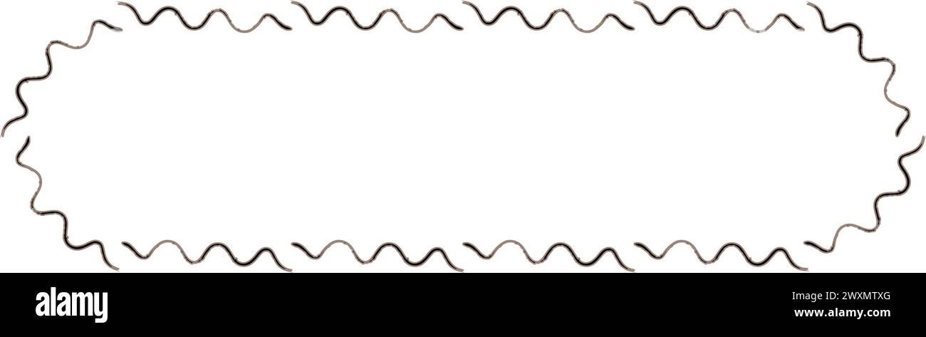 Grunge frame rectangle wave outline elongated texture element border ...