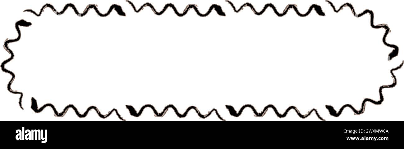 Grunge frame rectangle wave outline elongated texture element border ...