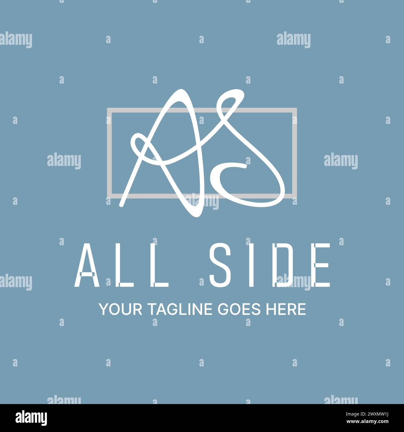 Logo design graphic concept abstract creative premium vector stock letter initial AS handwritten ...