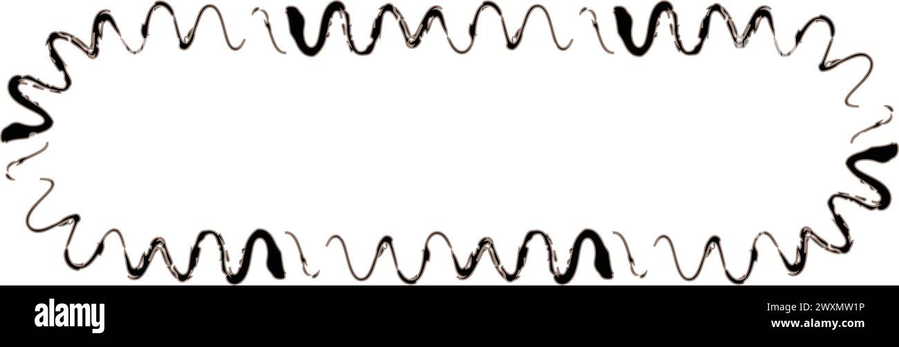 Grunge frame rectangle wave outline elongated texture element border ...