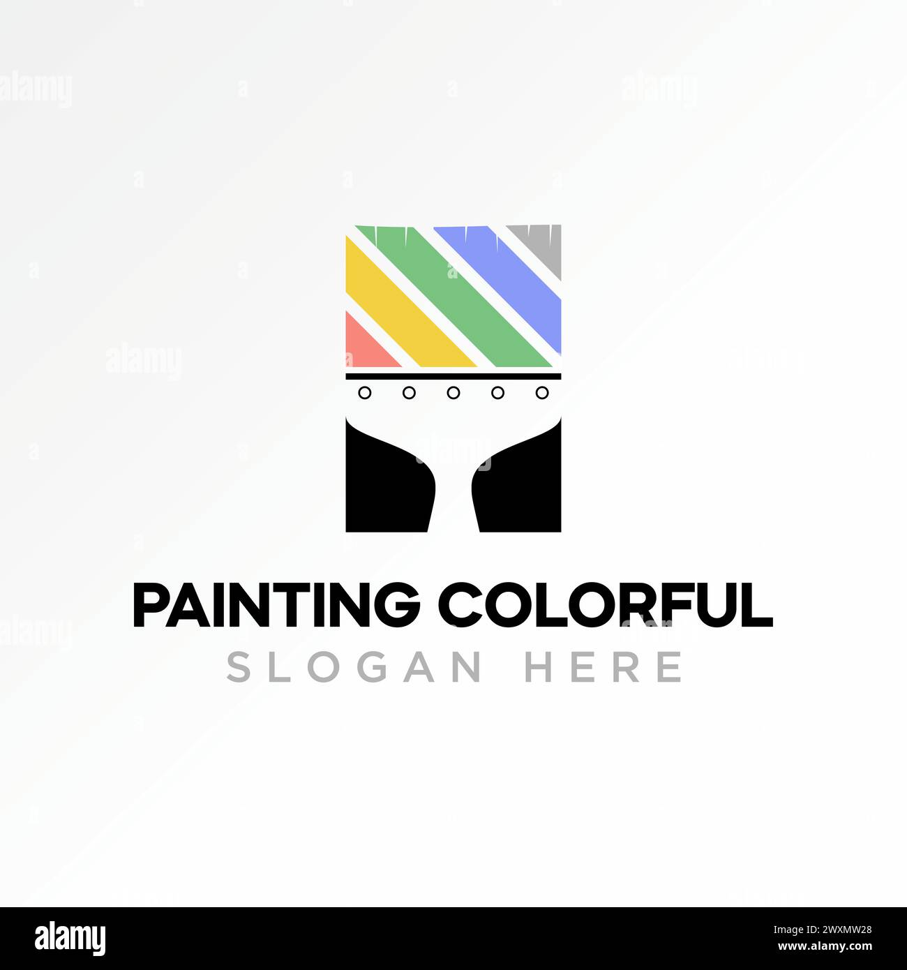 Logo design graphic concept creative premium abstract vector stock icon paint brush stroke ...