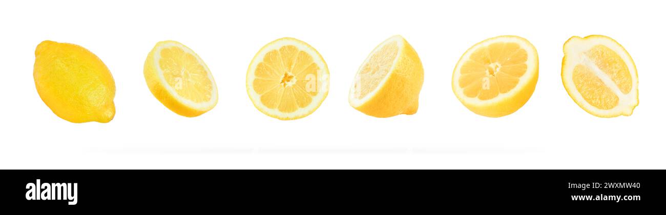 Lemon leaves composition set Cut Out Stock Images & Pictures - Alamy