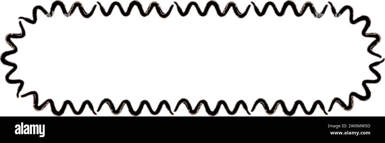 Grunge frame rectangle wave outline elongated texture element border ...
