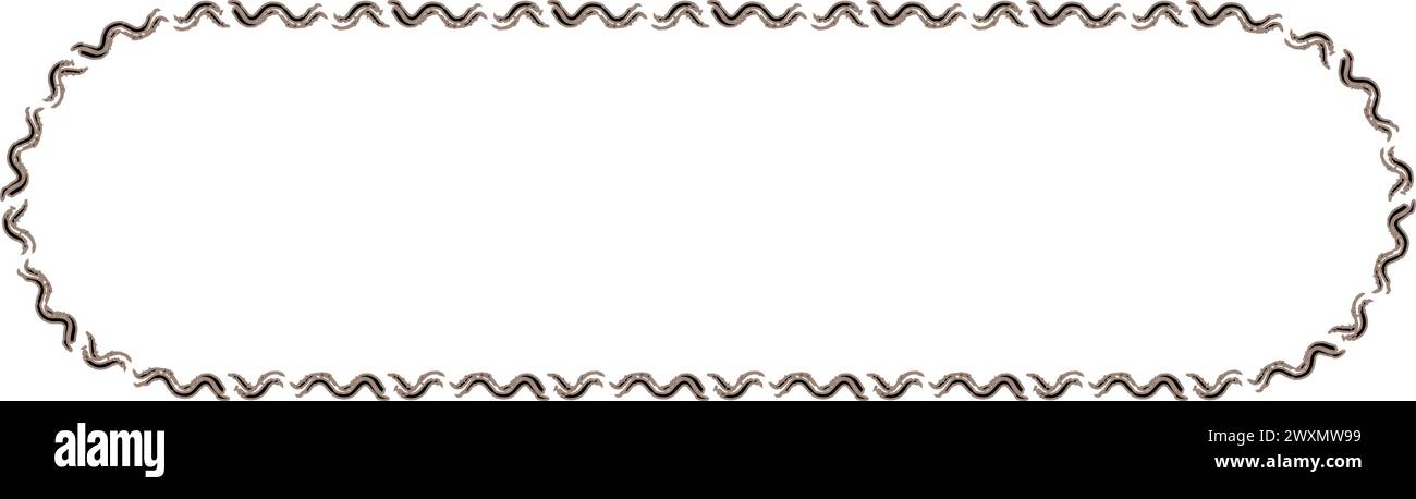 Grunge frame rectangle wave outline elongated texture element border ...
