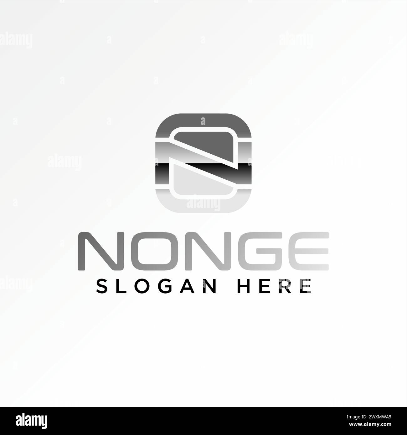 Logo design graphic creative concept premium vector stock initial letter N font cutting block ...