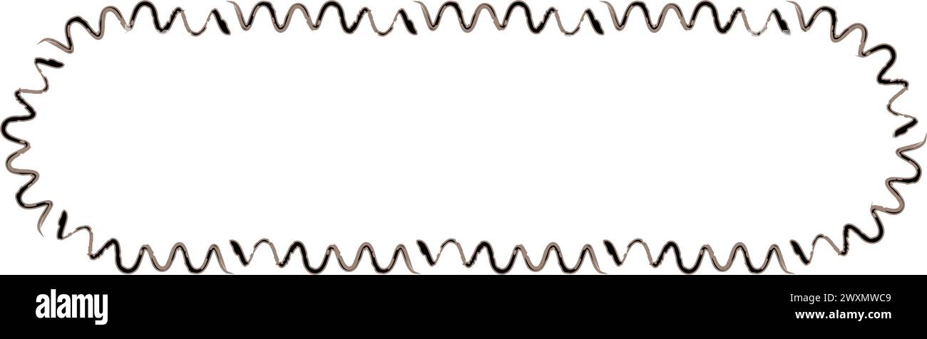 Grunge frame rectangle wave outline elongated texture element border ...