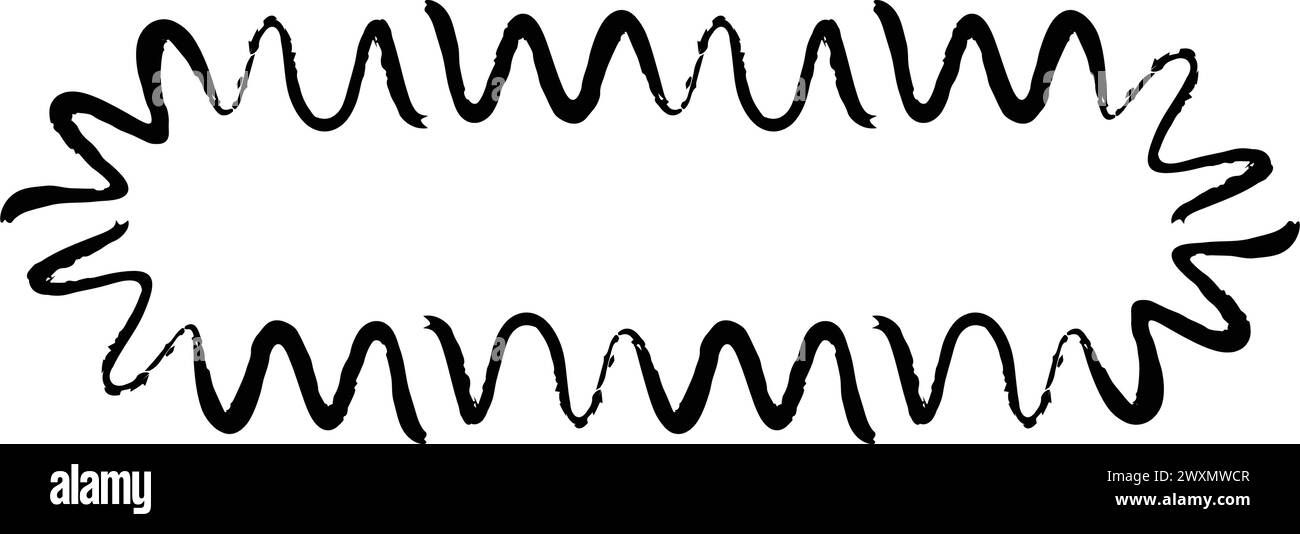 Grunge frame rectangle wave outline elongated texture element border ...