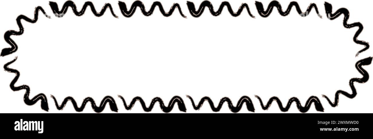 Grunge frame rectangle wave outline elongated texture element border ...