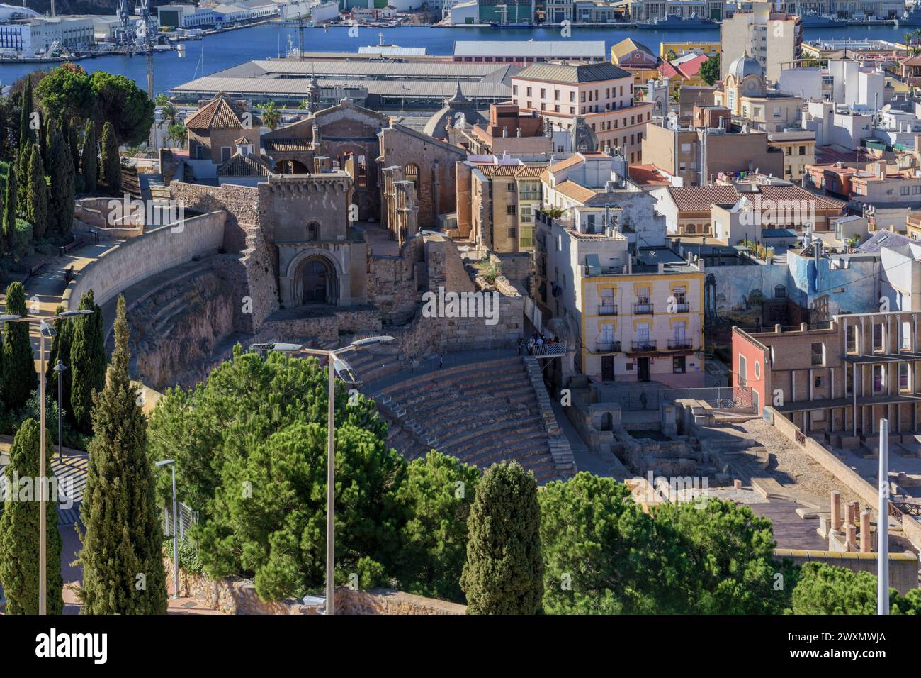 Ruins under restoration of the Roman theater from the 1st century BC ...