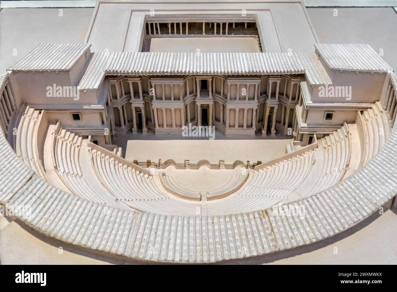 model of the restoration of the Roman theater from the 1st century BC ...