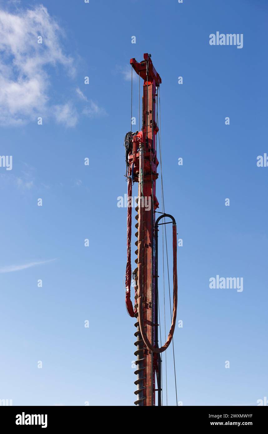 CFA continuous flight auger combined piling and drilling rig with blue ...