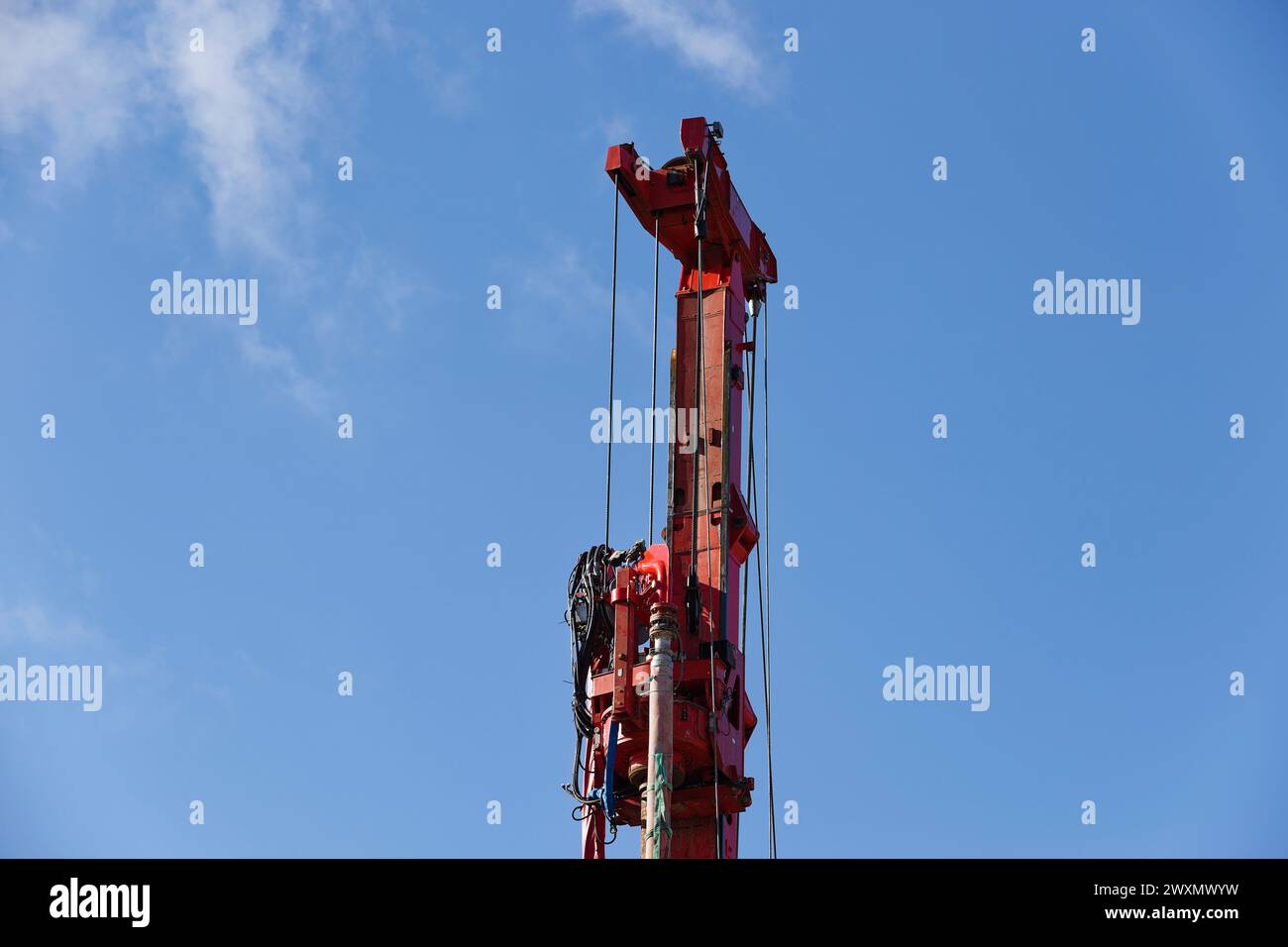 CFA continuous flight auger combined piling and drilling rig with blue ...