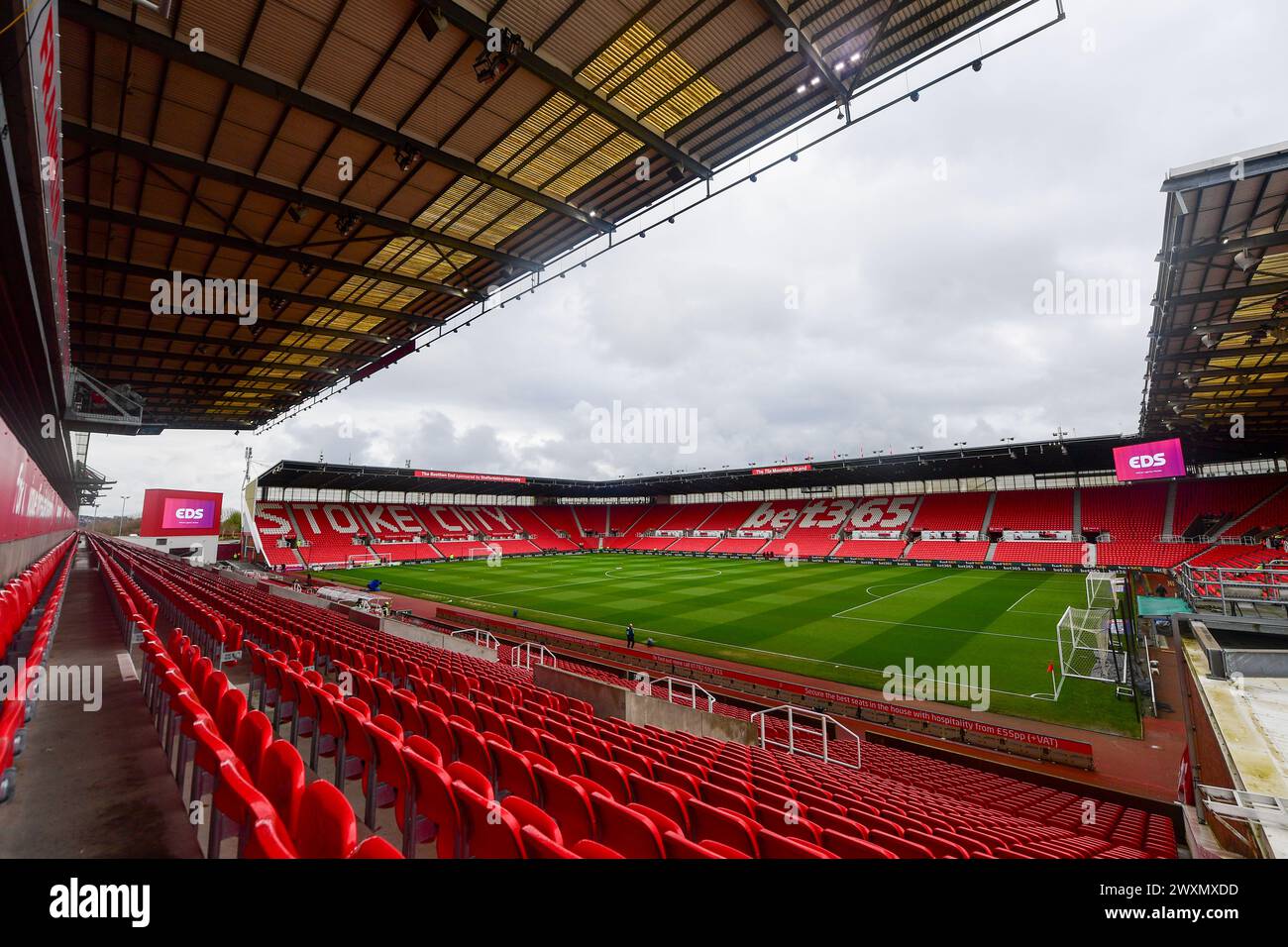 Stoke On Trent, UK. 01st Apr, 2024. A general view of Bet365 Stadium ...