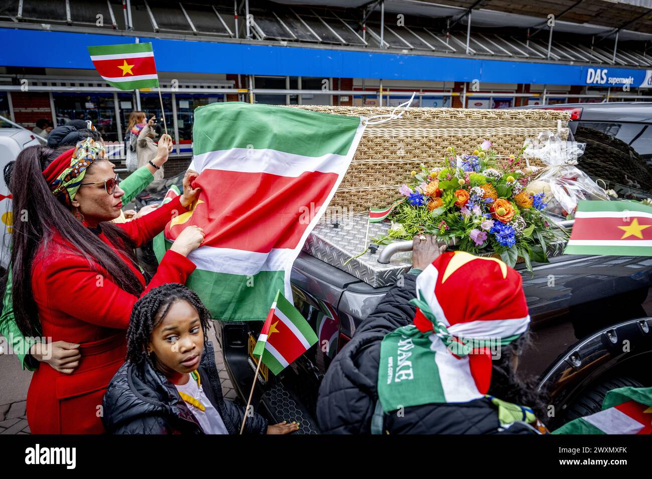 ROTTERDAM - The body of rapper Def Rhymz is driven around during a ...