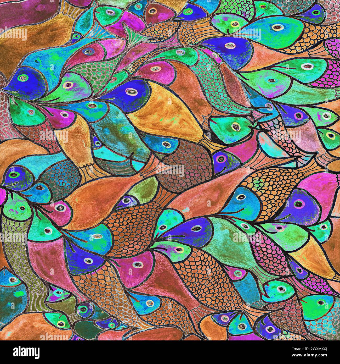 Psychedelic fish hi-res stock photography and images - Alamy